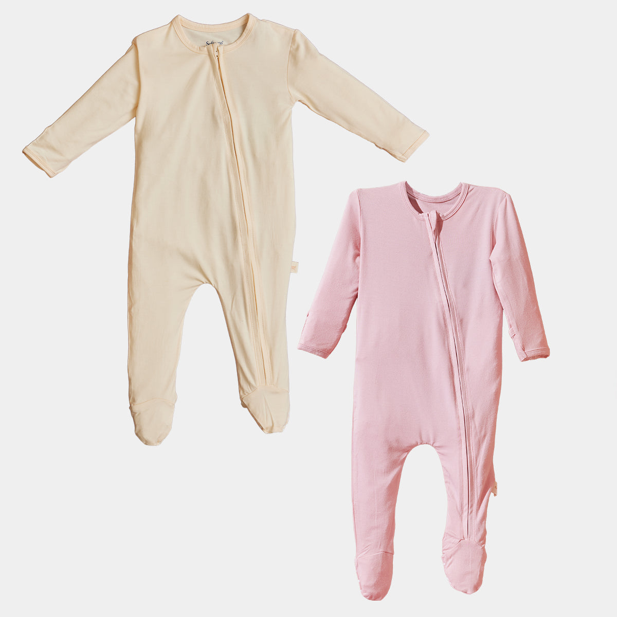 Baby Footie Set | Multicolor | Pack of 2 | Bamboo Fabric | Softsens ...